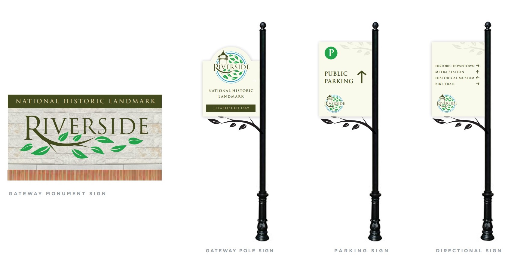 Riverside settles on gateway signage design - Riverside-Brookfield Landmark